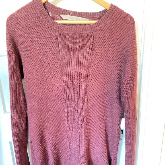 Athleta | Sweaters | Athleta Raspberry Oversized Sweater With High Low ...